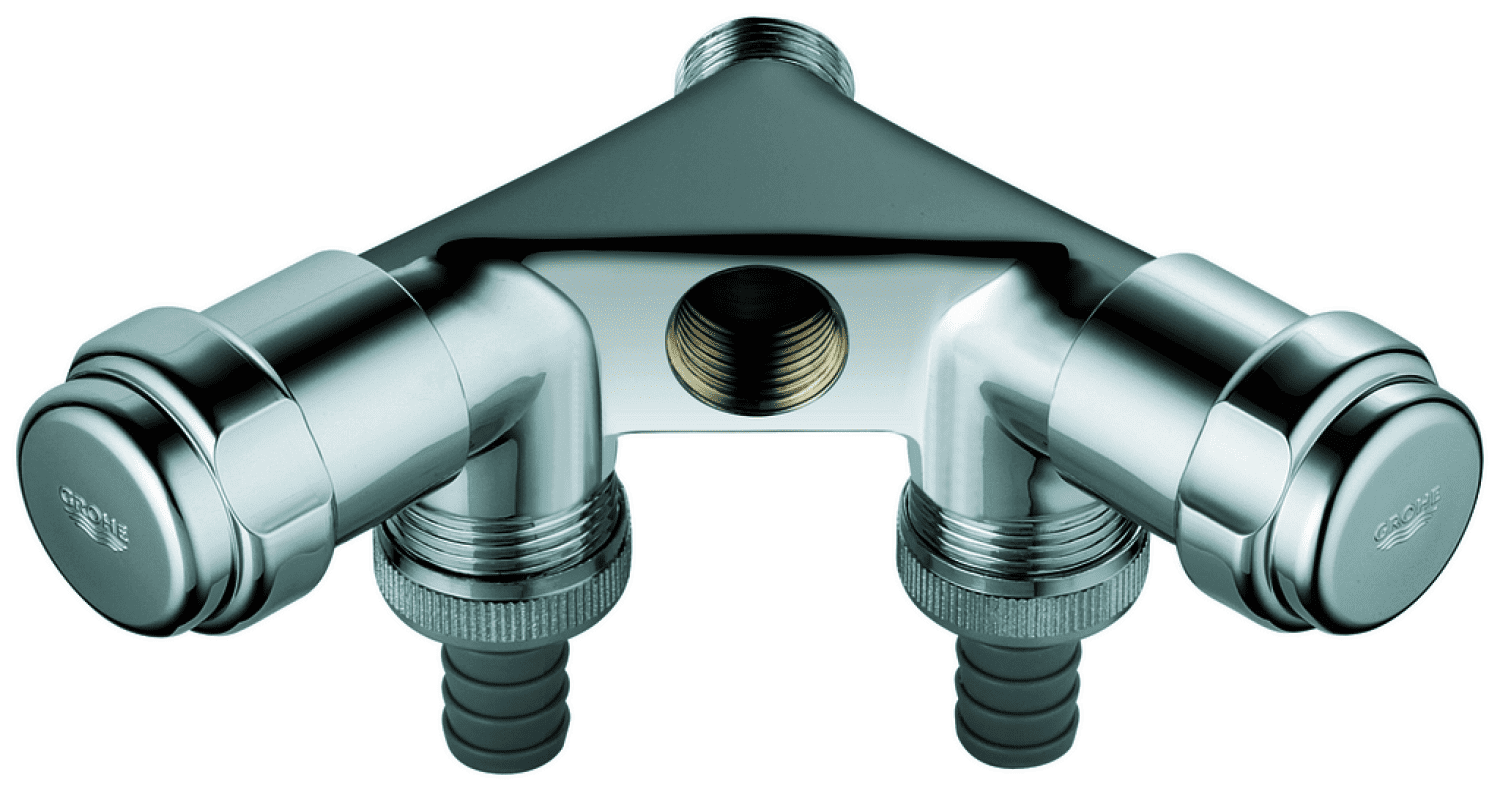 GROHE WAS-Doppelventil 41020 Einfach Design-Griff DN15 Rückflussverh. chrom