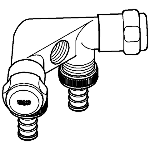 GROHE WAS-Doppelventil 41020 Einfach Design-Griff DN15 Rückflussverh. chrom