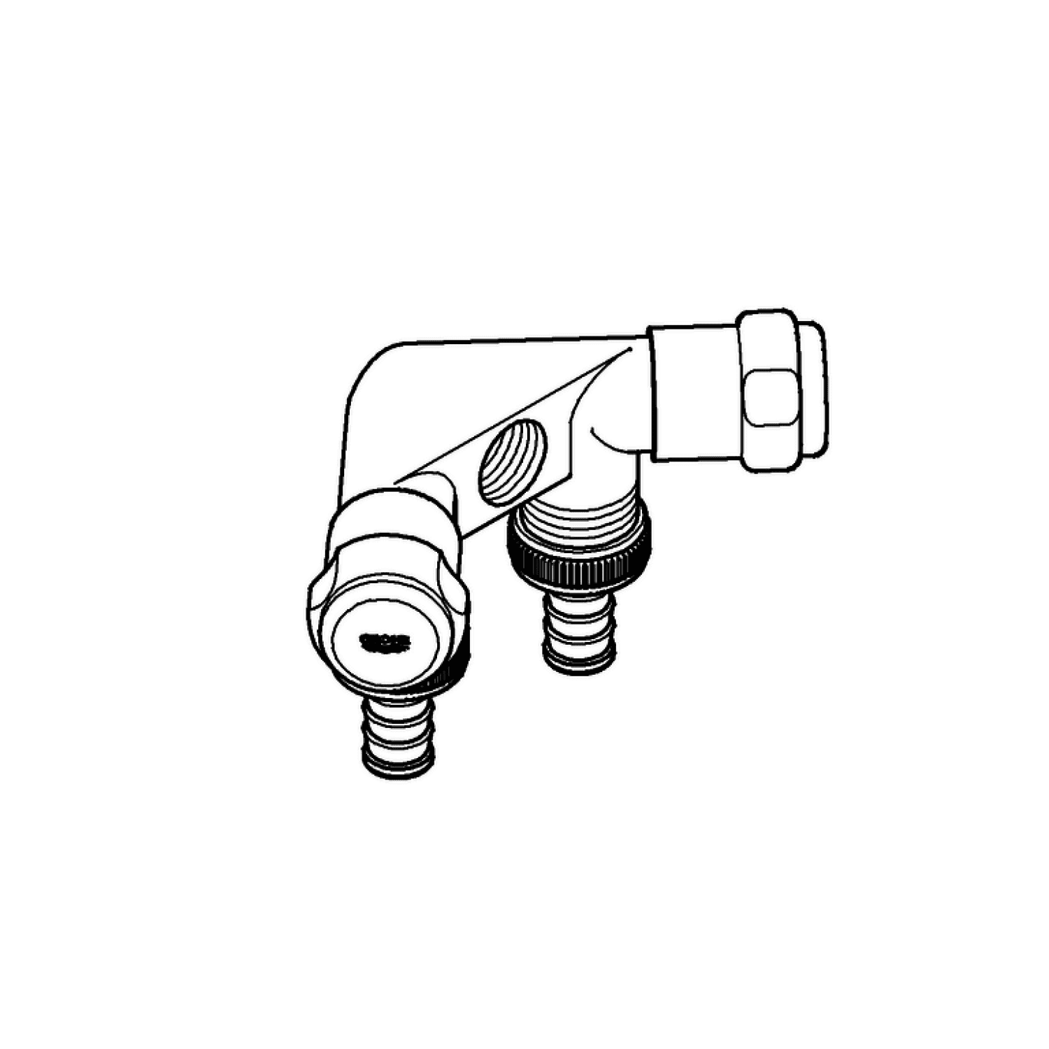 GROHE WAS-Doppelventil 41020 Einfach Design-Griff DN15 Rückflussverh. chrom